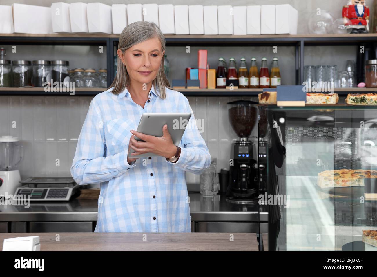 Cashier employee worker working work workplace job hi-res stock ...