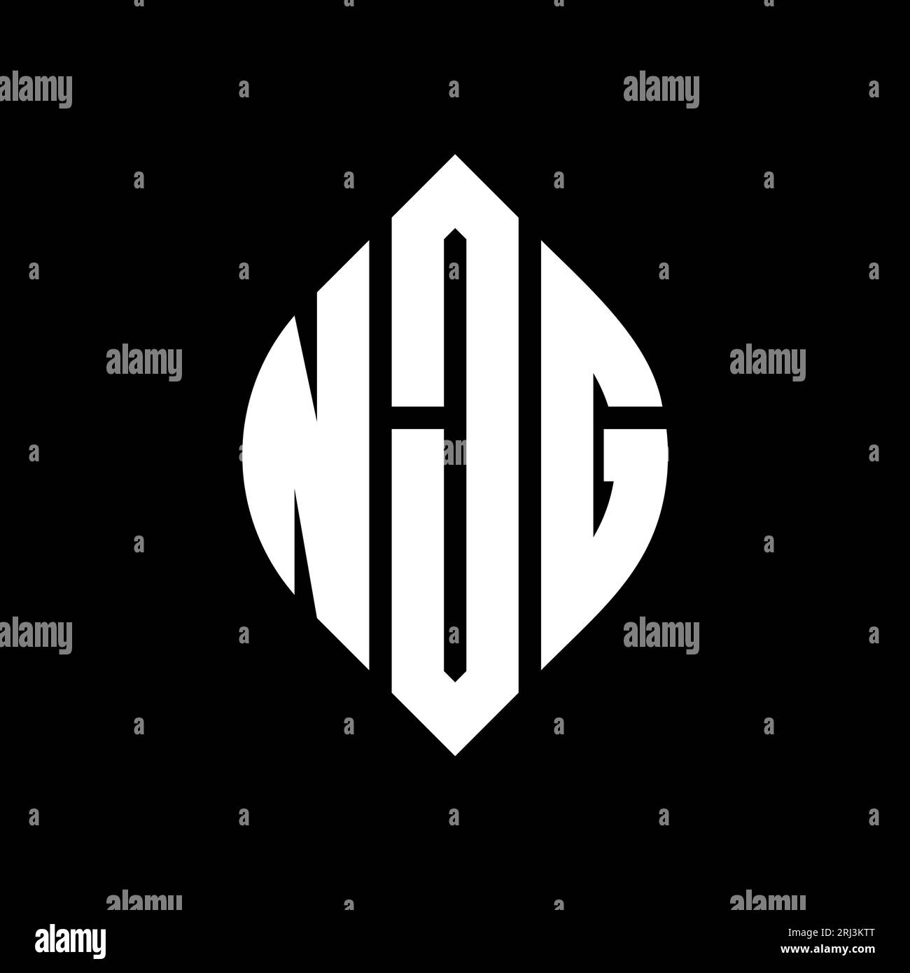 NJG circle letter logo design with circle and ellipse shape. NJG ...
