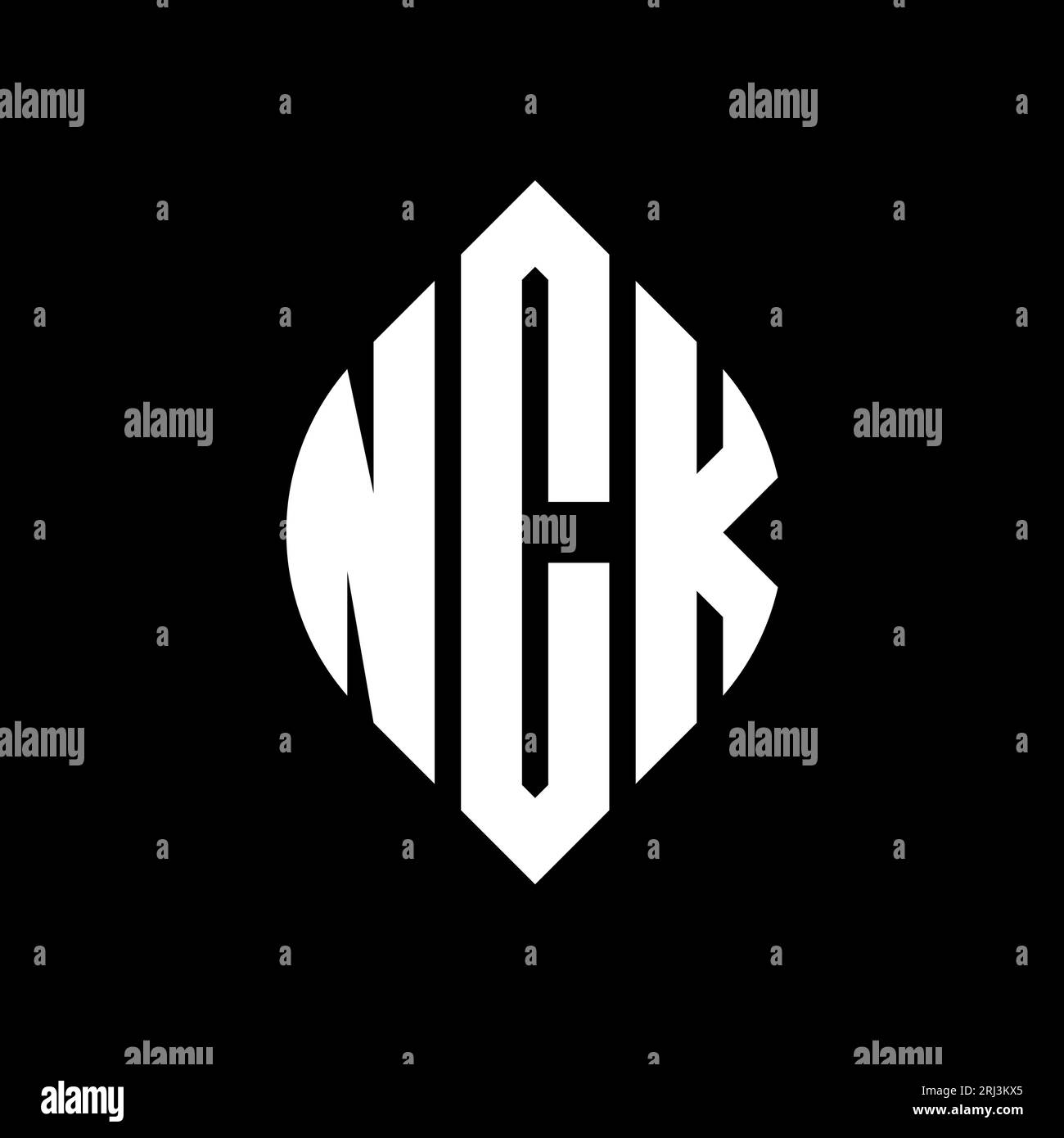 NCK circle letter logo design with circle and ellipse shape. NCK ...