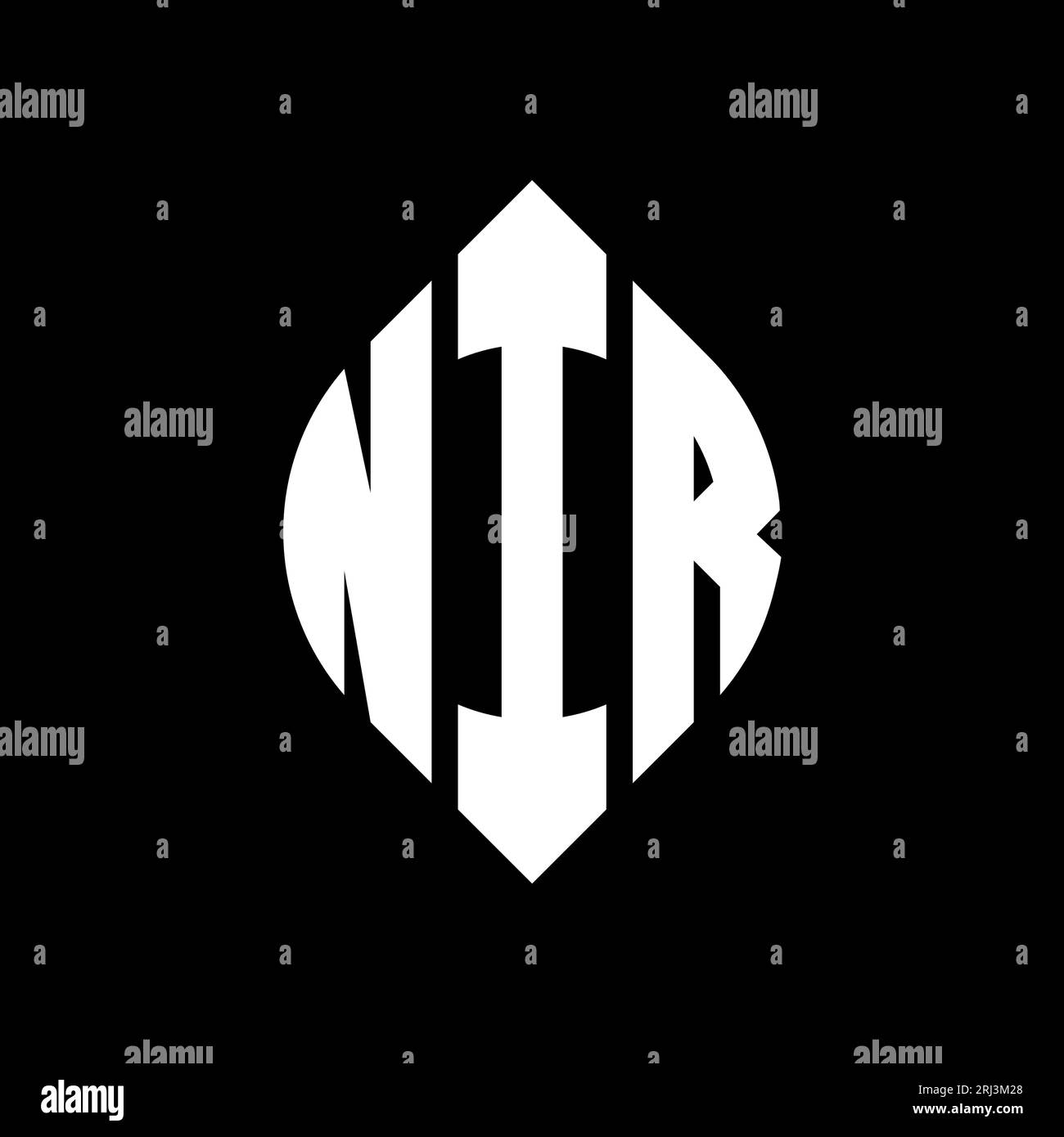 NIR circle letter logo design with circle and ellipse shape. NIR ...