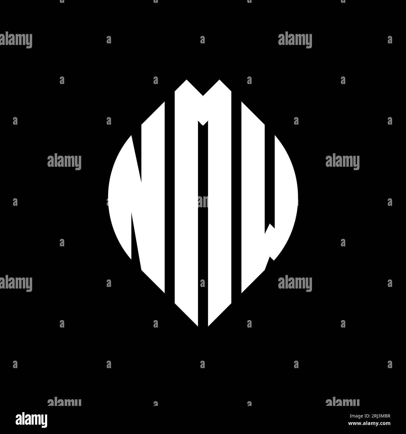 NMW circle letter logo design with circle and ellipse shape. NMW ...