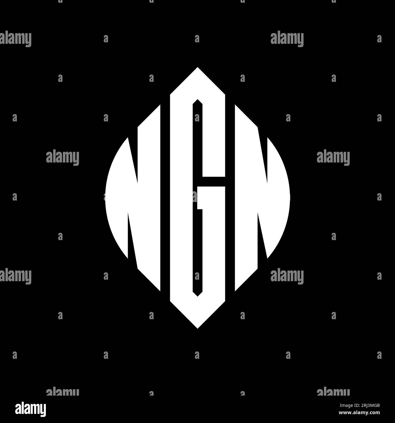 NGN circle letter logo design with circle and ellipse shape. NGN ...