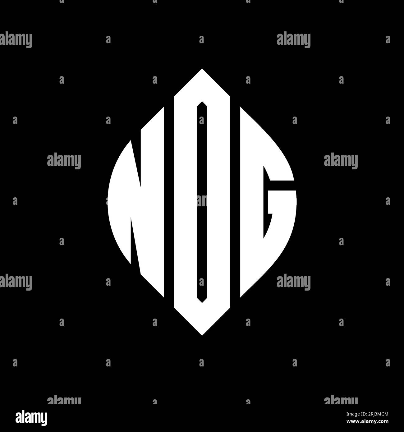 NOG circle letter logo design with circle and ellipse shape. NOG ...