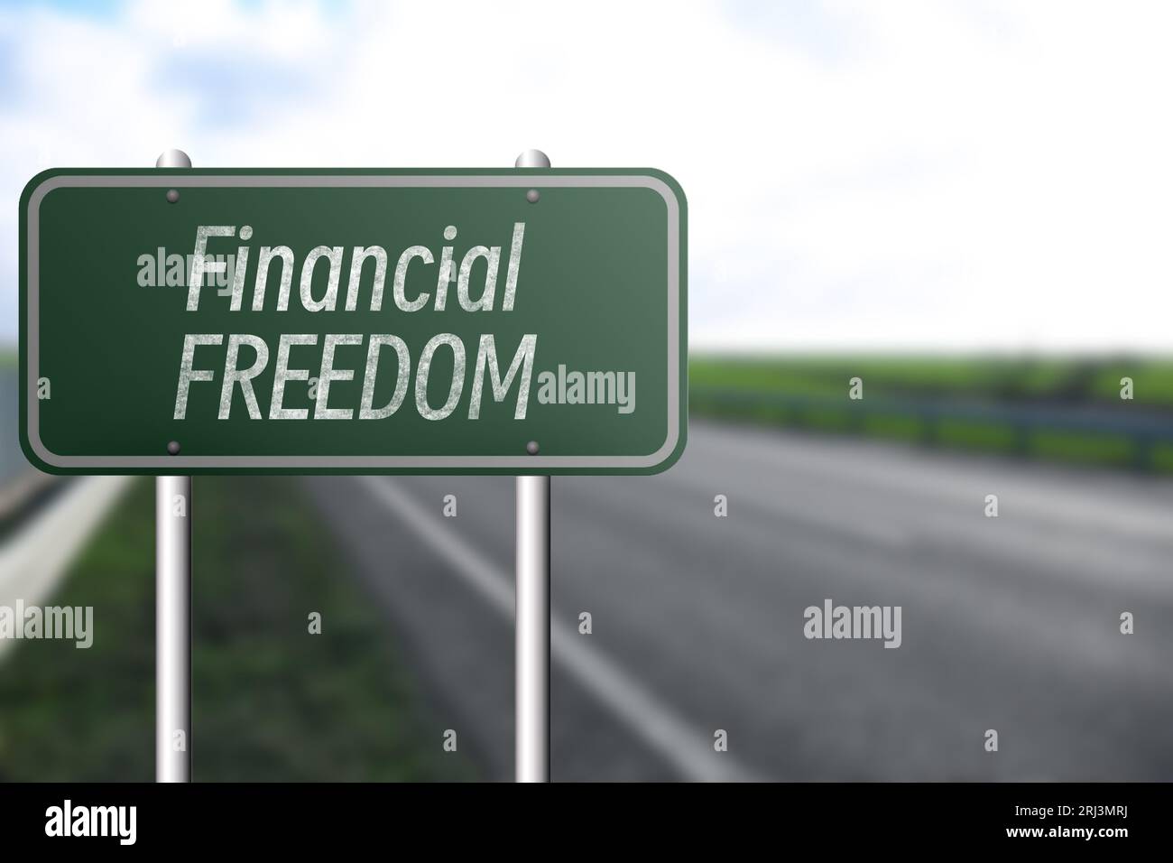 Road sign with words Financial Freedom outdoors Stock Photo - Alamy