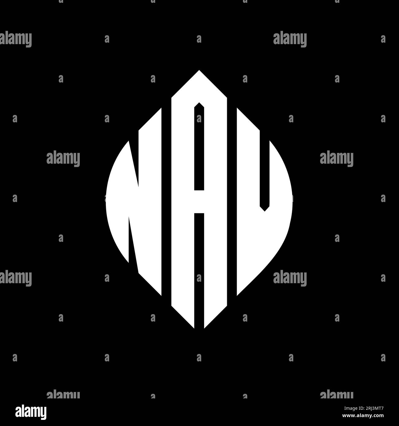 NAV circle letter logo design with circle and ellipse shape. NAV ...