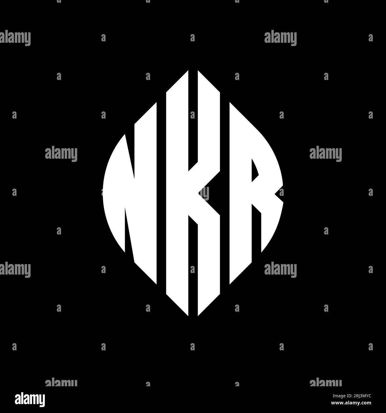NKR circle letter logo design with circle and ellipse shape. NKR ...