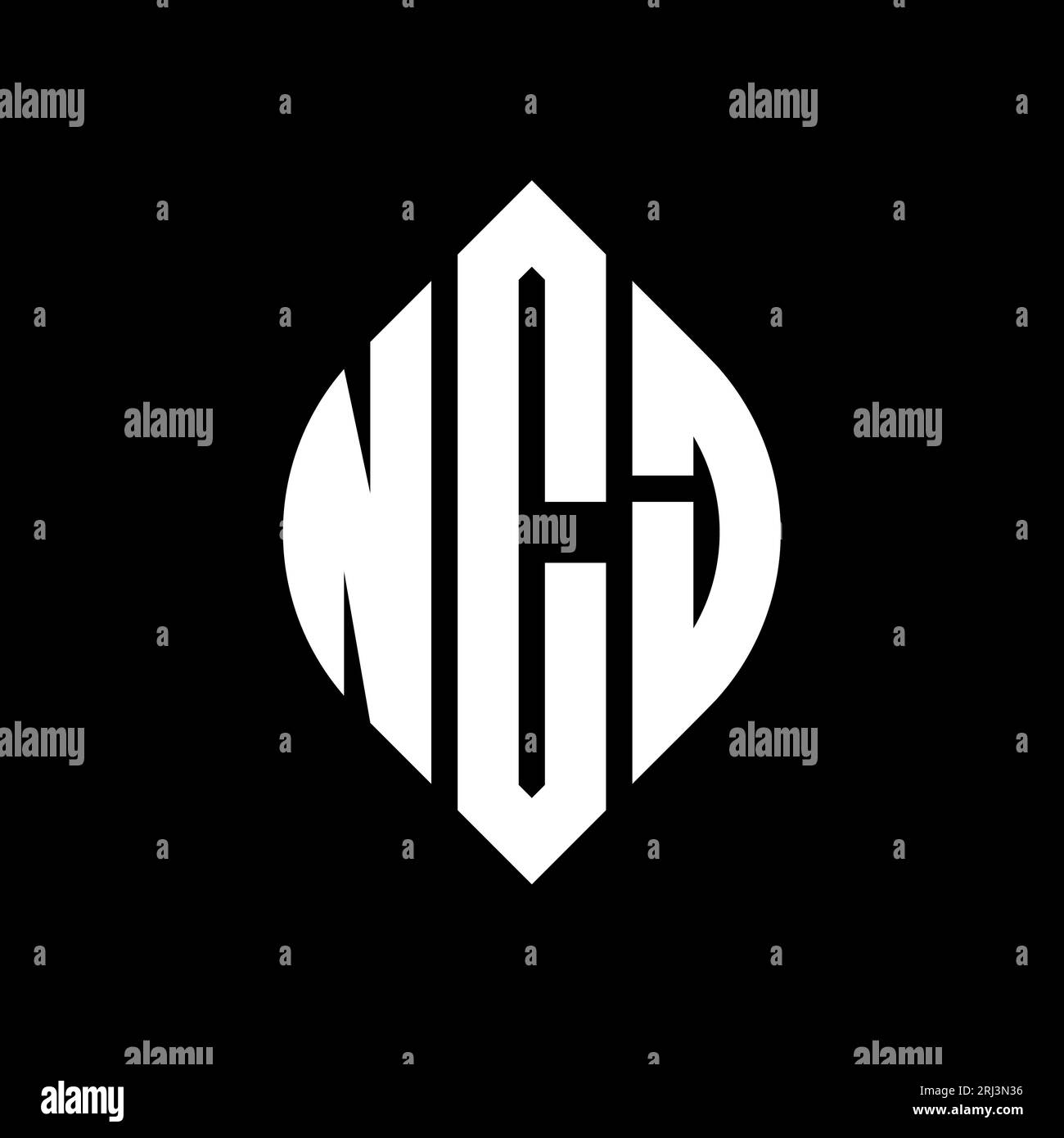 NCJ circle letter logo design with circle and ellipse shape. NCJ ...