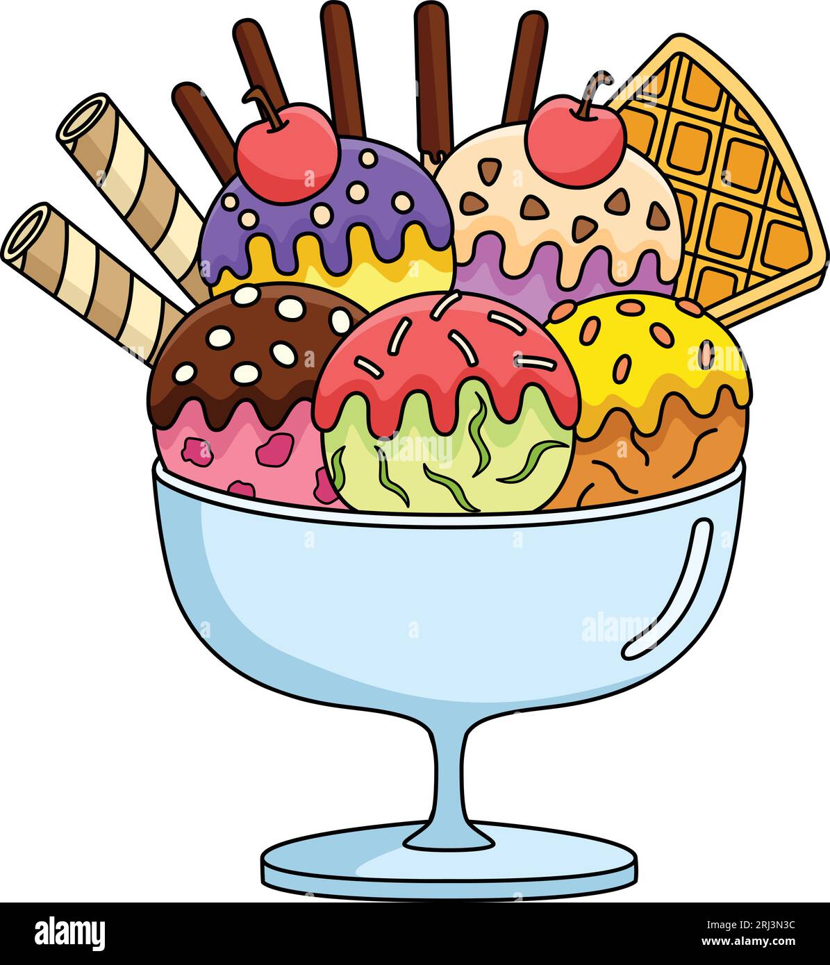 Ice Cream Cartoon Images Set Cartoon Ice Cream Cones Stock