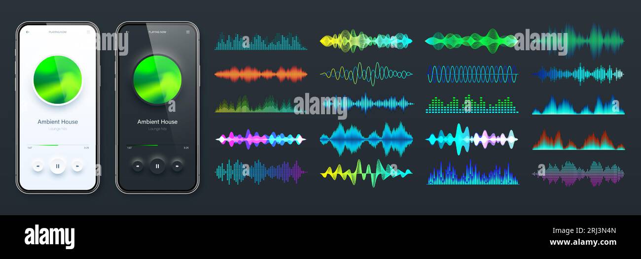 Online audio player user interface, smartphone app UI design. Music ...