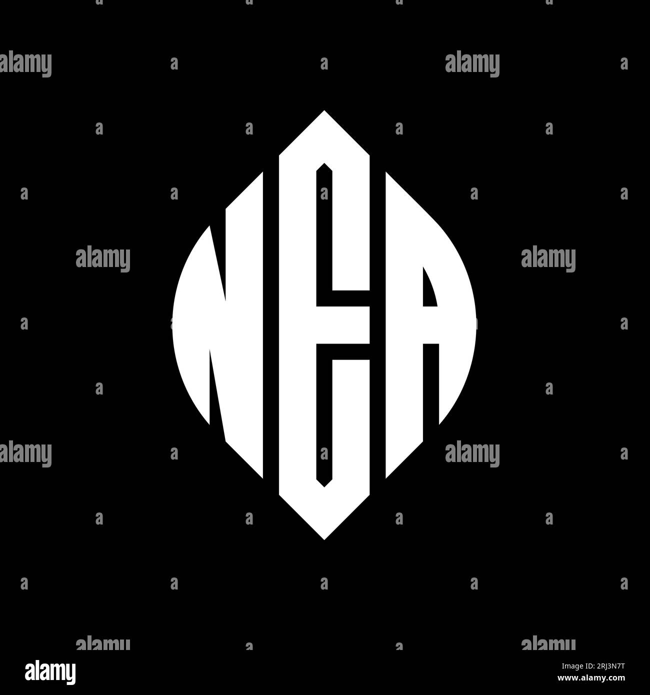NEA circle letter logo design with circle and ellipse shape. NEA ...