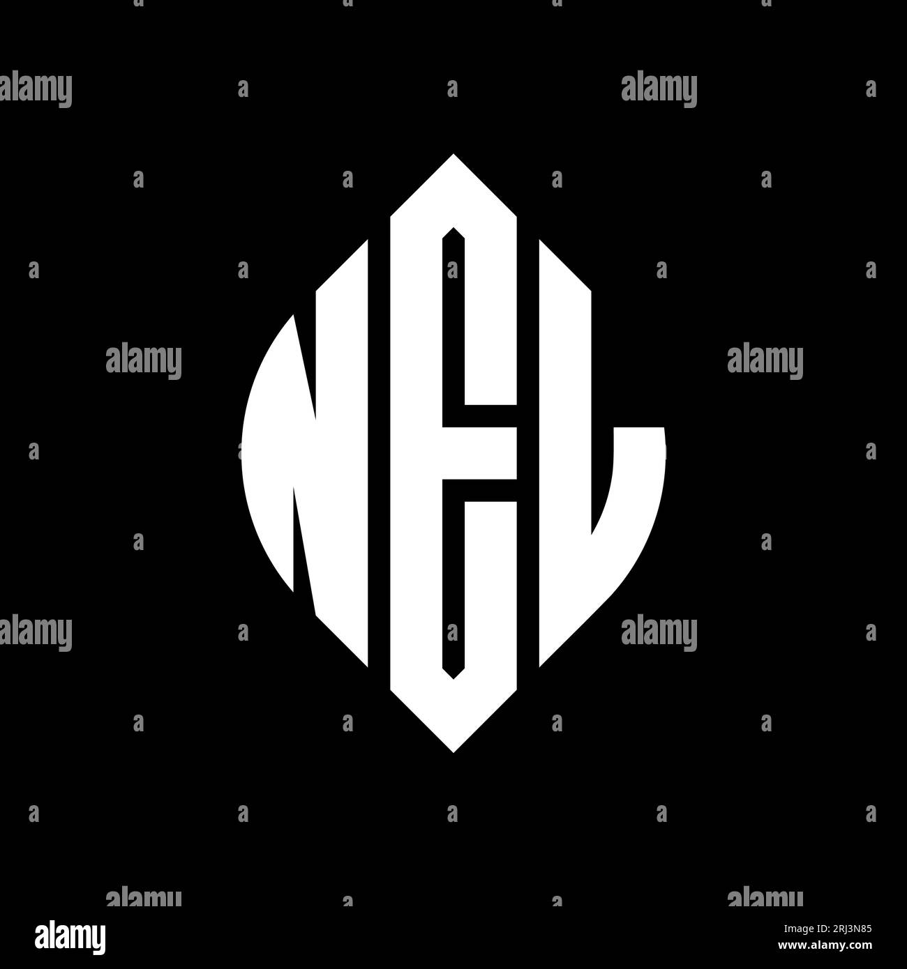 NEL circle letter logo design with circle and ellipse shape. NEL ...