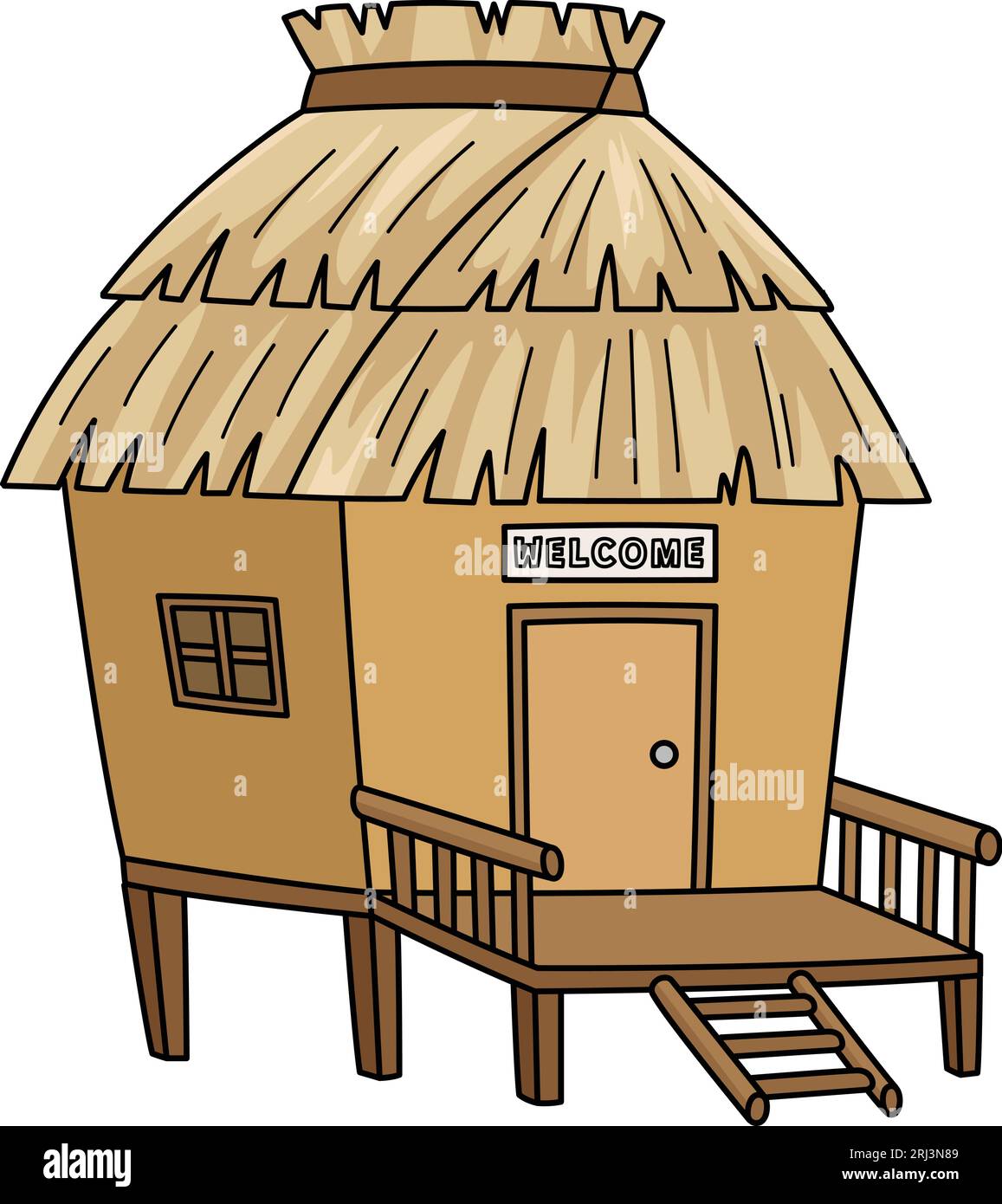 Nipa Hut Summer Cartoon Colored Clipart Stock Vector Image & Art - Alamy