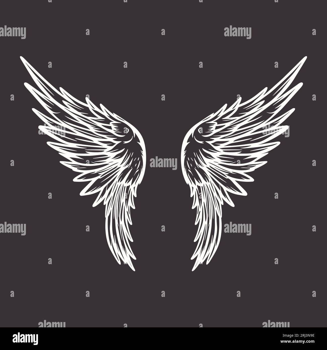 Vector Wings Icon. Vintage Angel Wings Icon, Design Template, Clipart ...