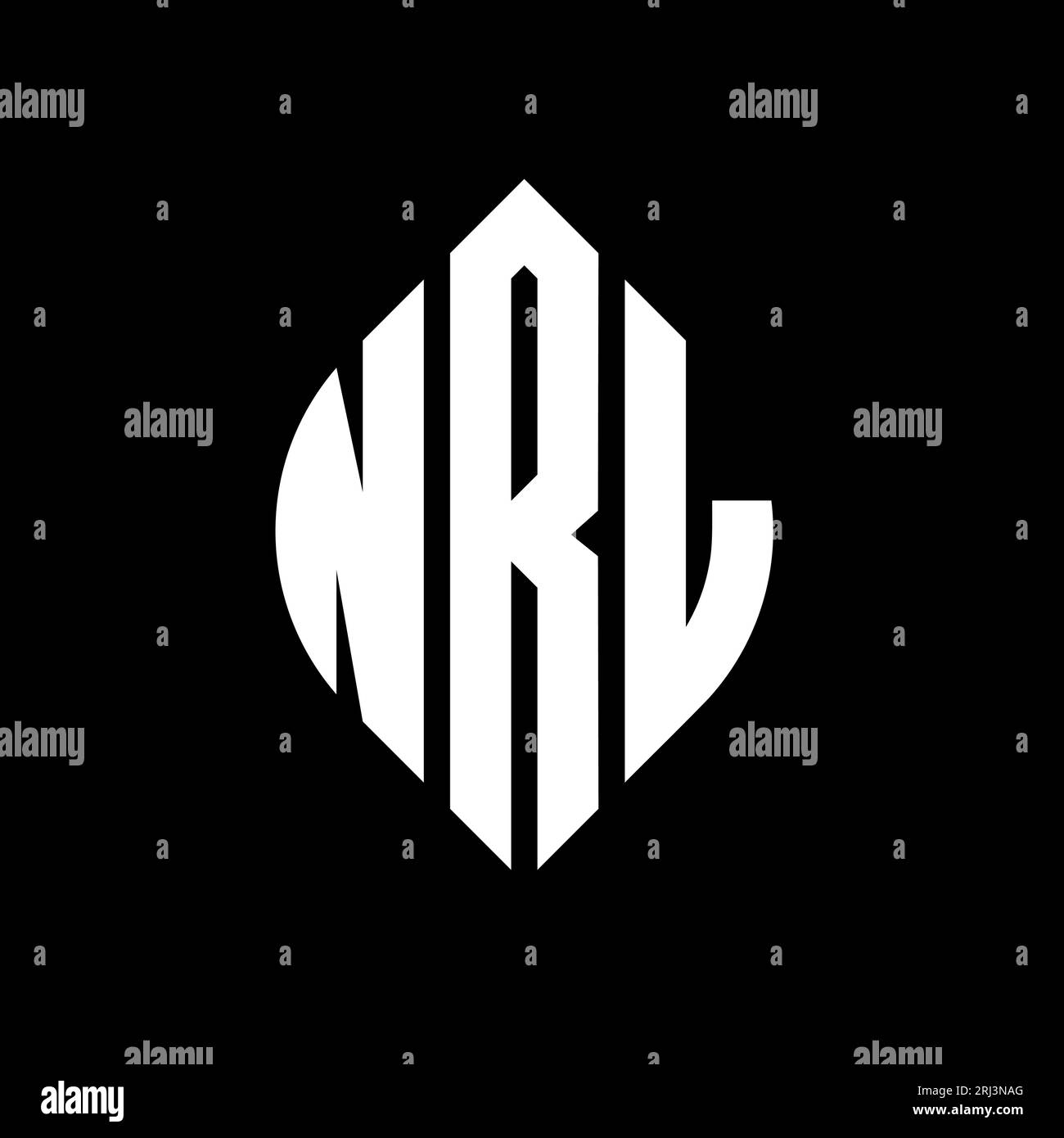 NRL circle letter logo design with circle and ellipse shape. NRL ...