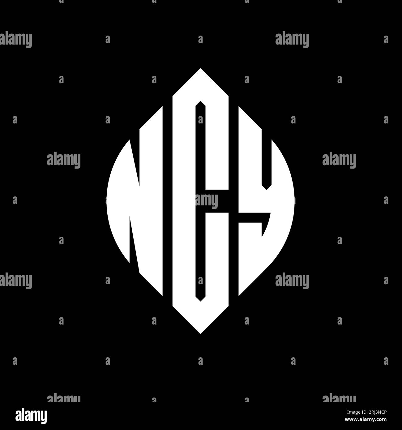 NCY circle letter logo design with circle and ellipse shape. NCY ...