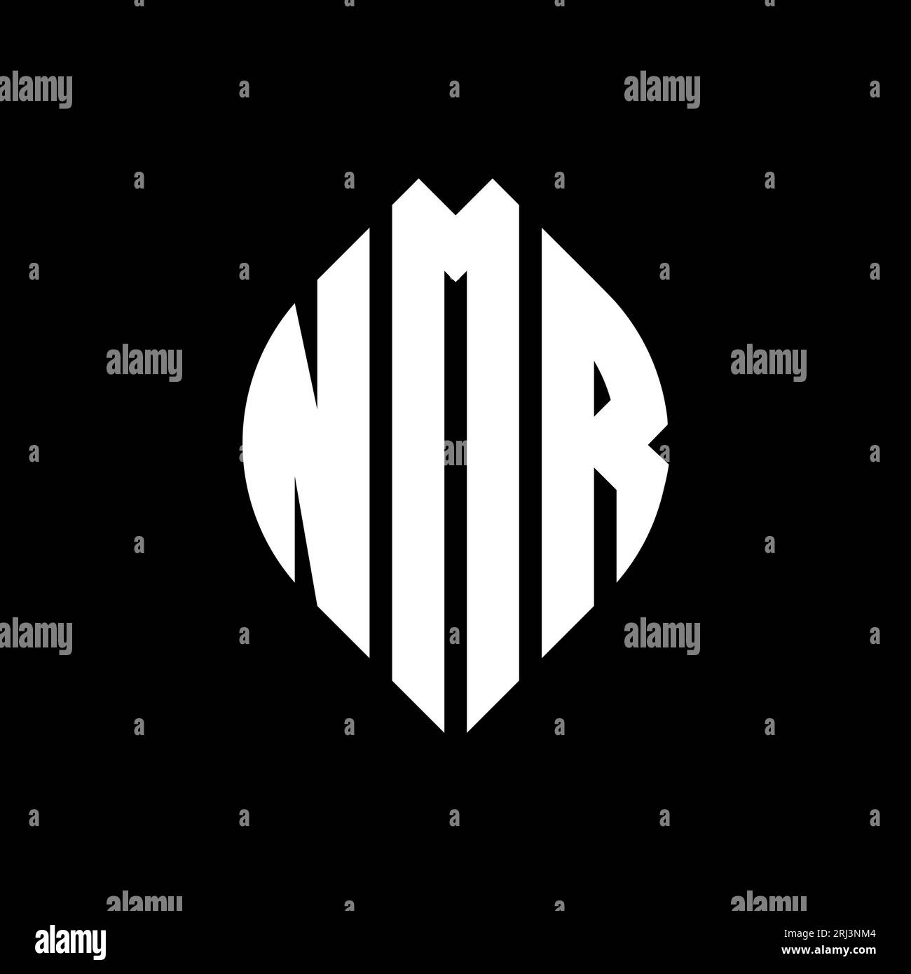 NMR circle letter logo design with circle and ellipse shape. NMR ...