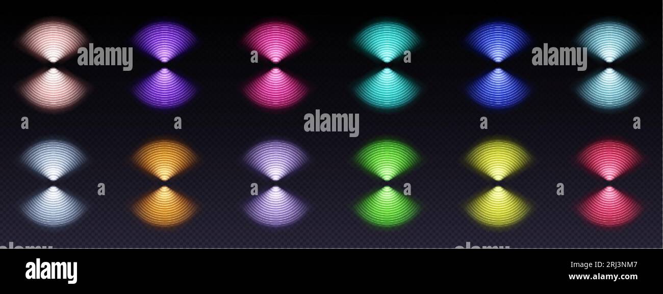 Realistic color set of radio wave signal signs isolated on transparent ...