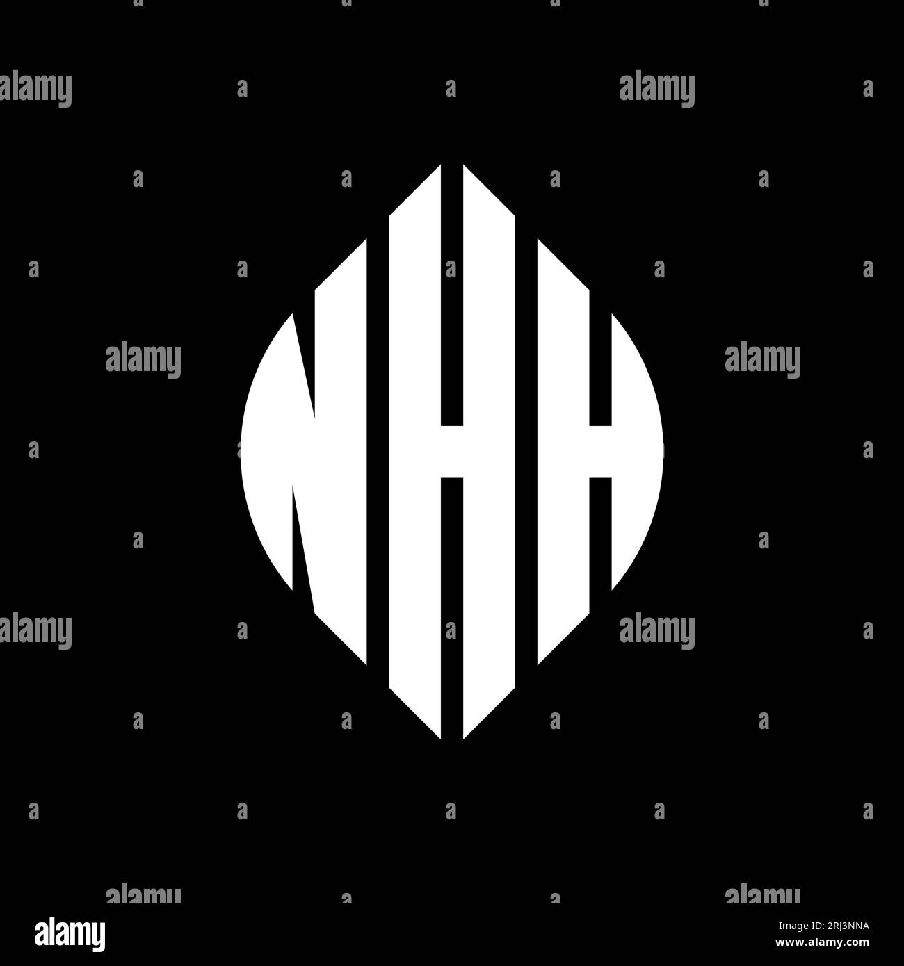 NHH circle letter logo design with circle and ellipse shape. NHH ...