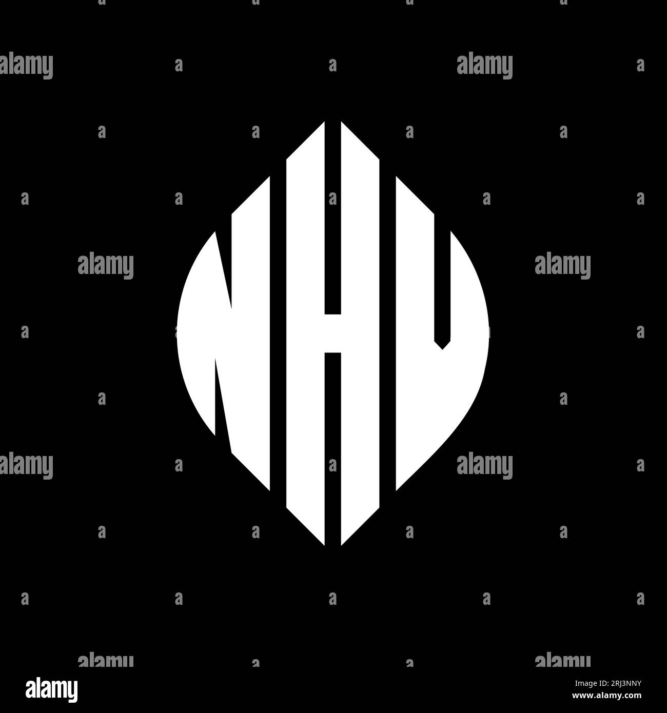 NHV circle letter logo design with circle and ellipse shape. NHV ...