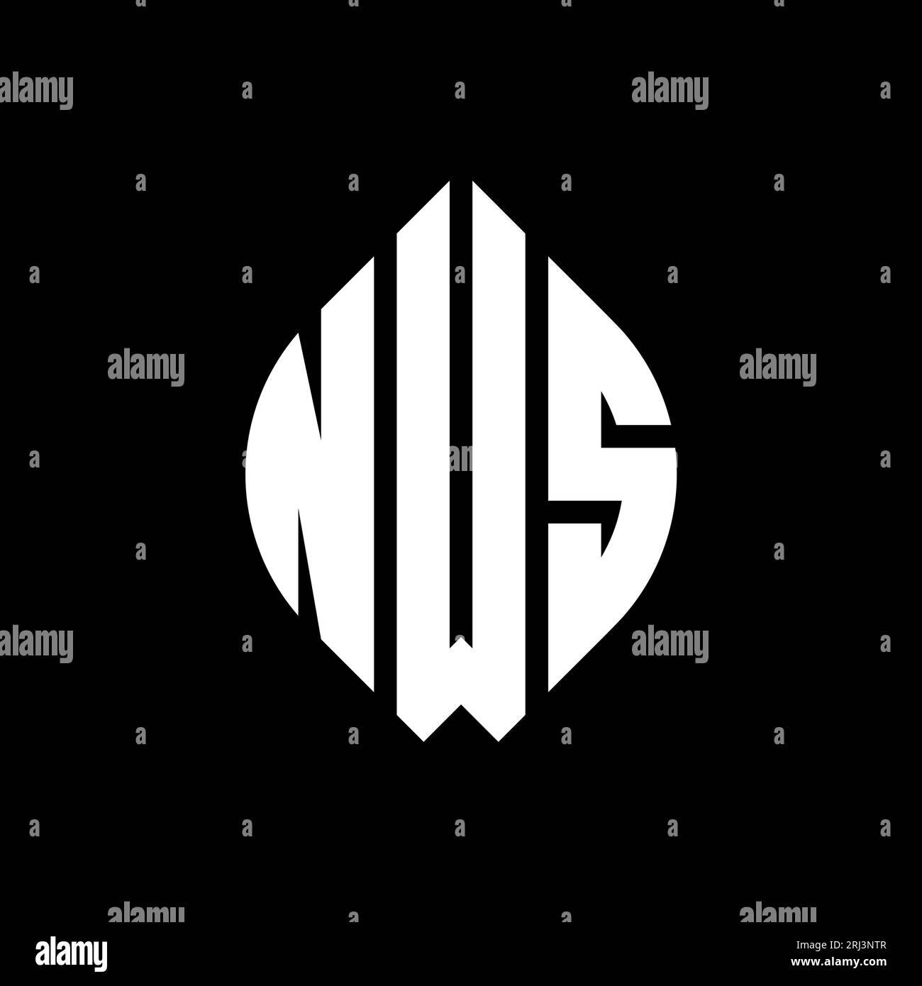 NWS circle letter logo design with circle and ellipse shape. NWS ...