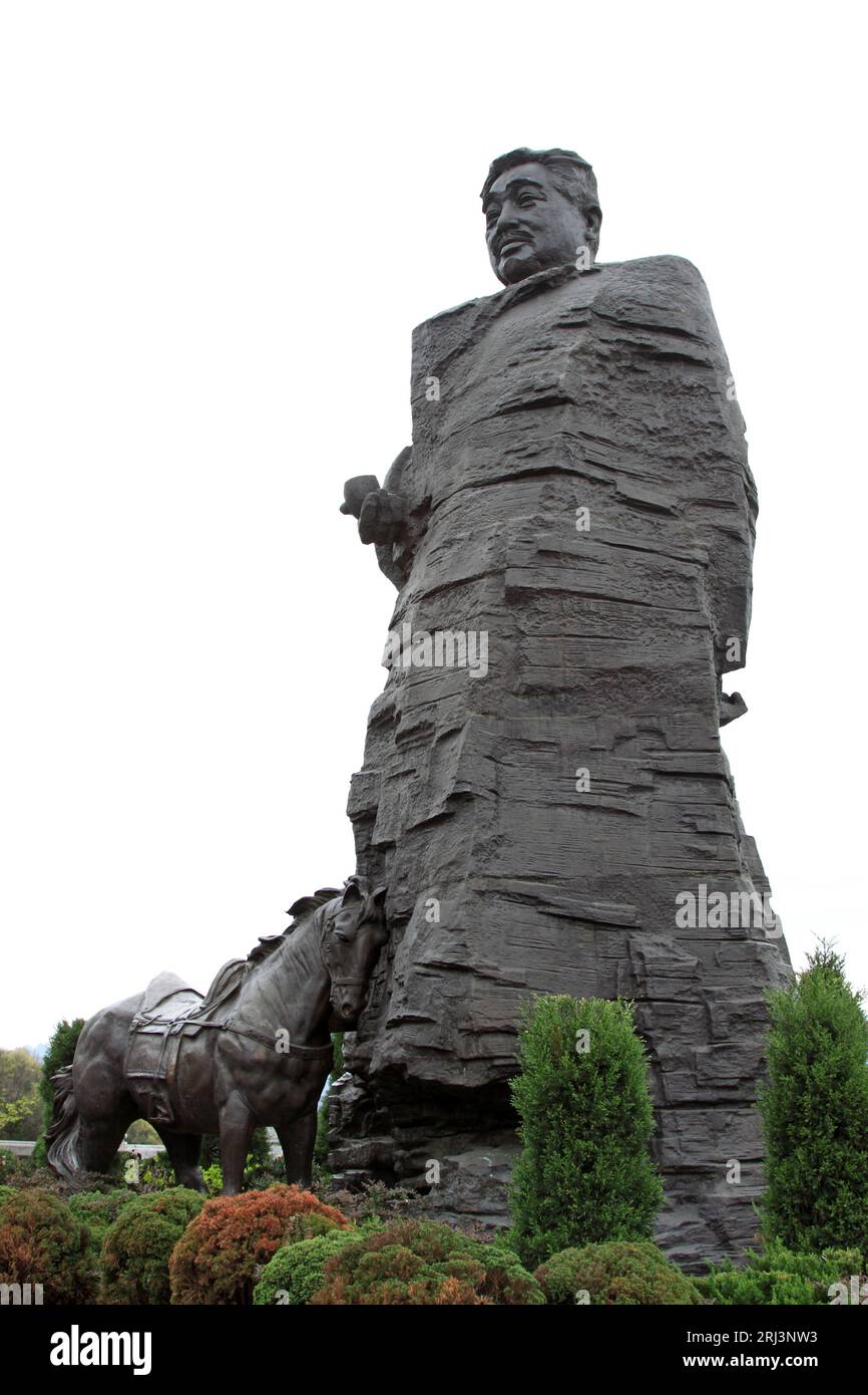 Zhangjiajie City, April 12: Statue of HeLong at HeLong Park on April 12 ...