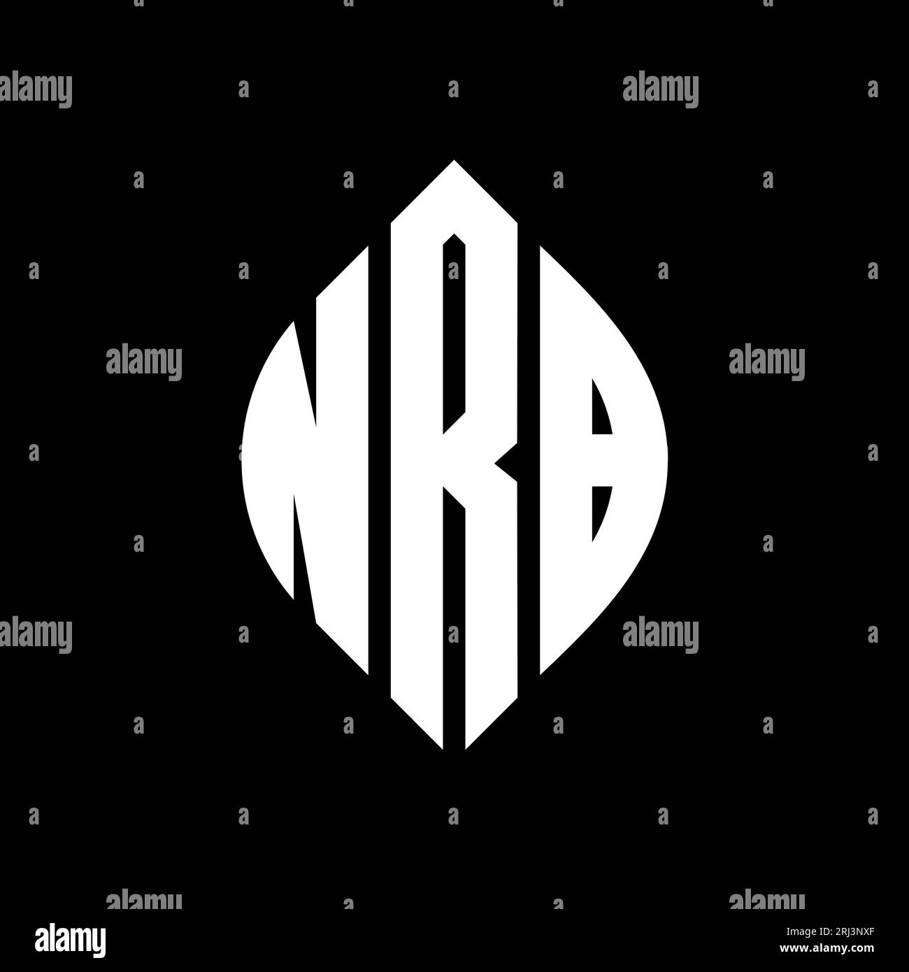 NRB circle letter logo design with circle and ellipse shape. NRB ...