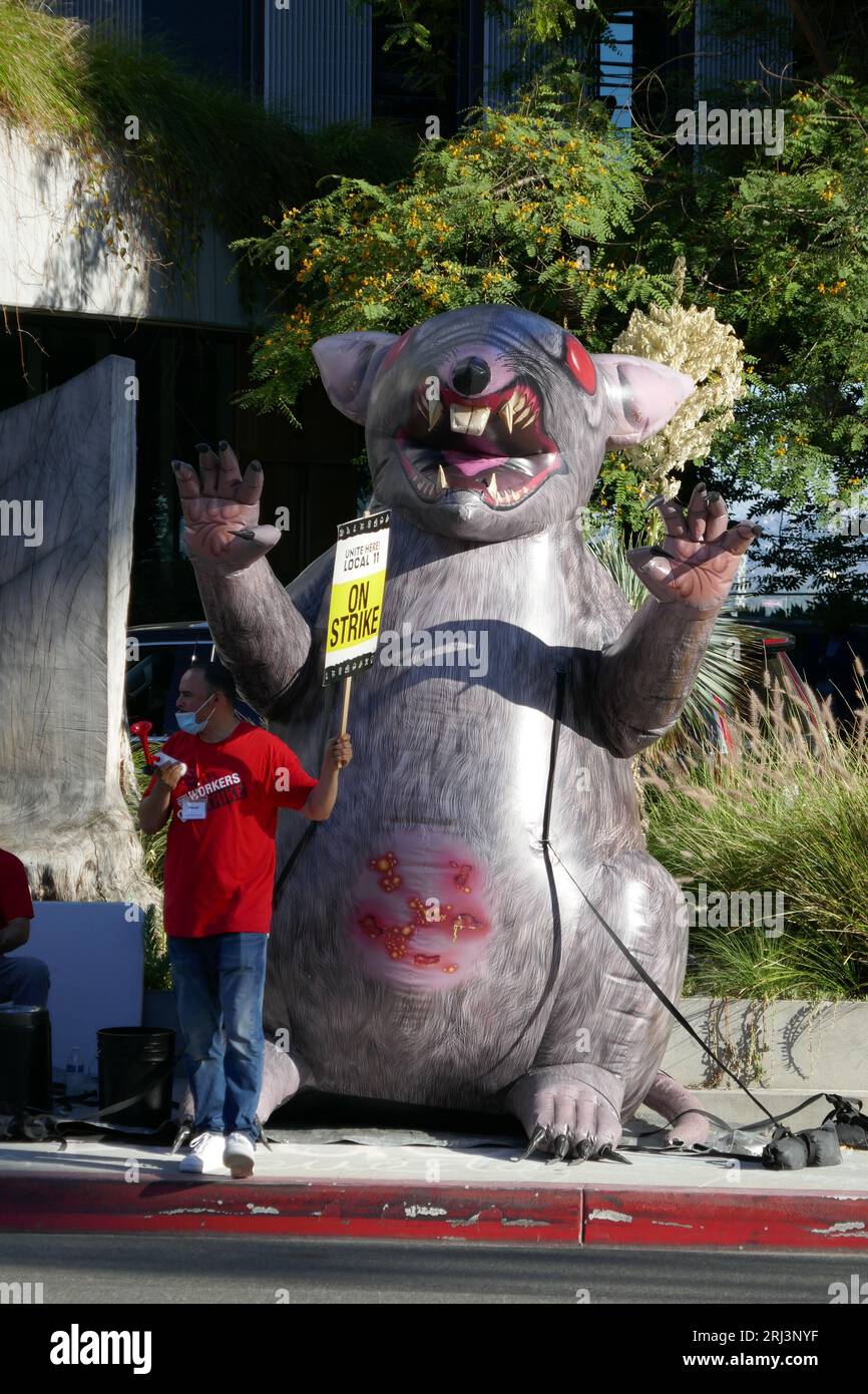 Los Angeles, California, USA 20th July 2023 Rat with Strike of Hotel ...