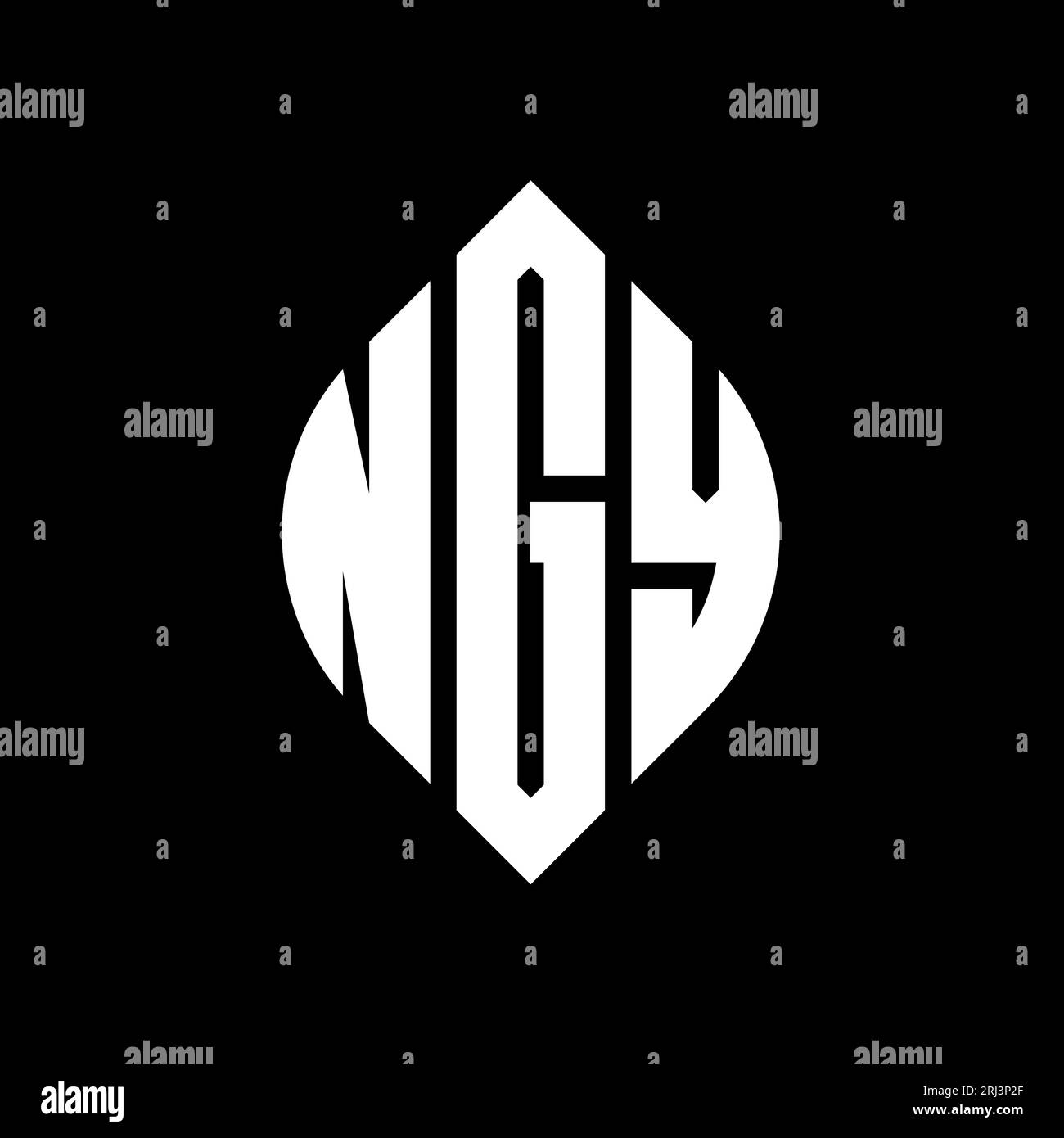 NGY circle letter logo design with circle and ellipse shape. NGY ...