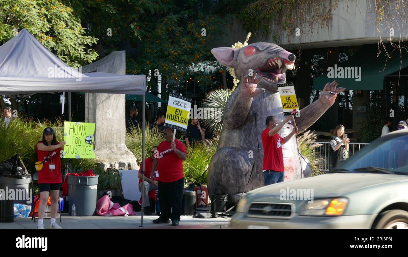 Los Angeles, California, USA 20th July 2023 Rat with Strike of Hotel ...