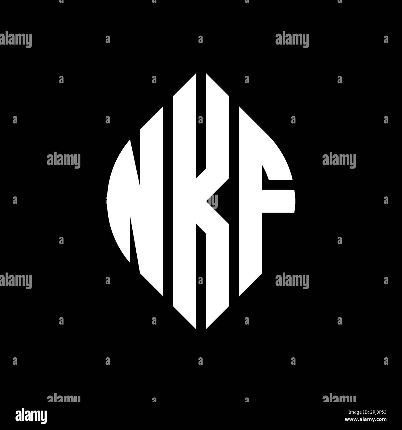 NKF circle letter logo design with circle and ellipse shape. NKF ...