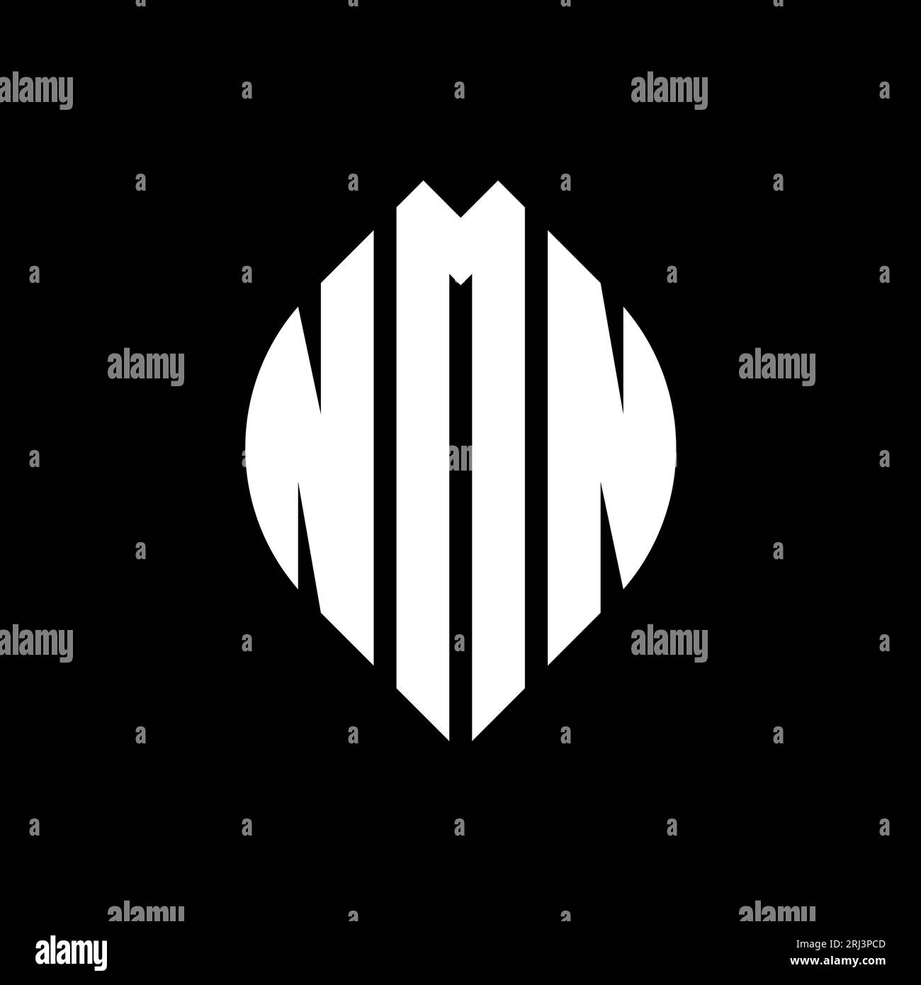 NMN circle letter logo design with circle and ellipse shape. NMN ...