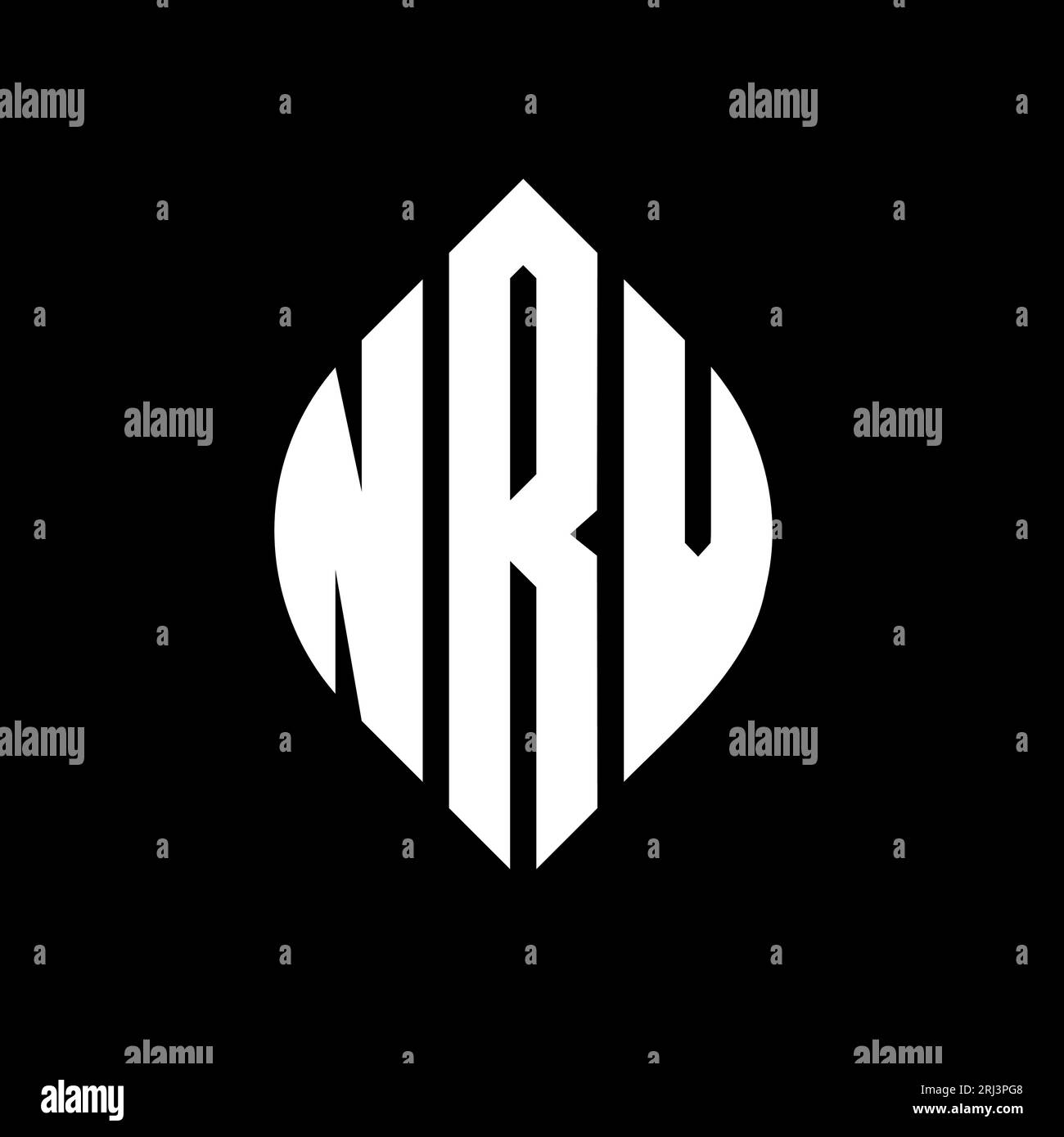 NRV circle letter logo design with circle and ellipse shape. NRV ...