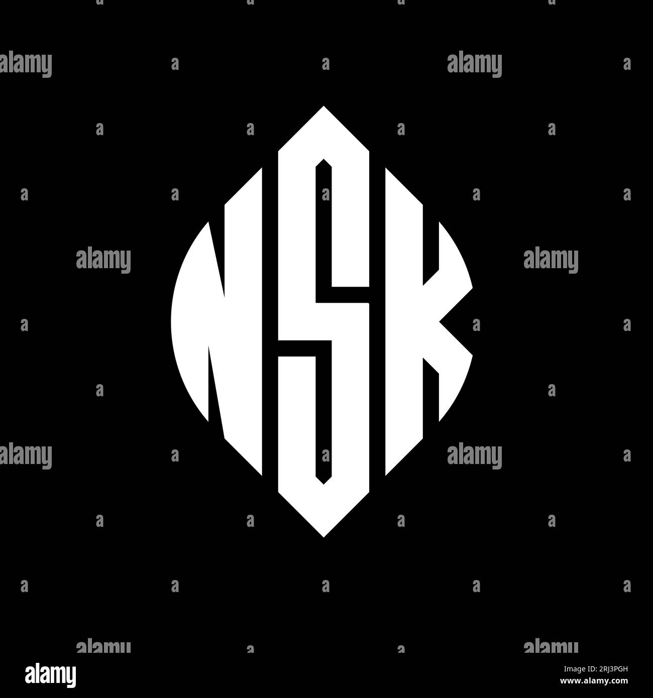 NSK circle letter logo design with circle and ellipse shape. NSK ...