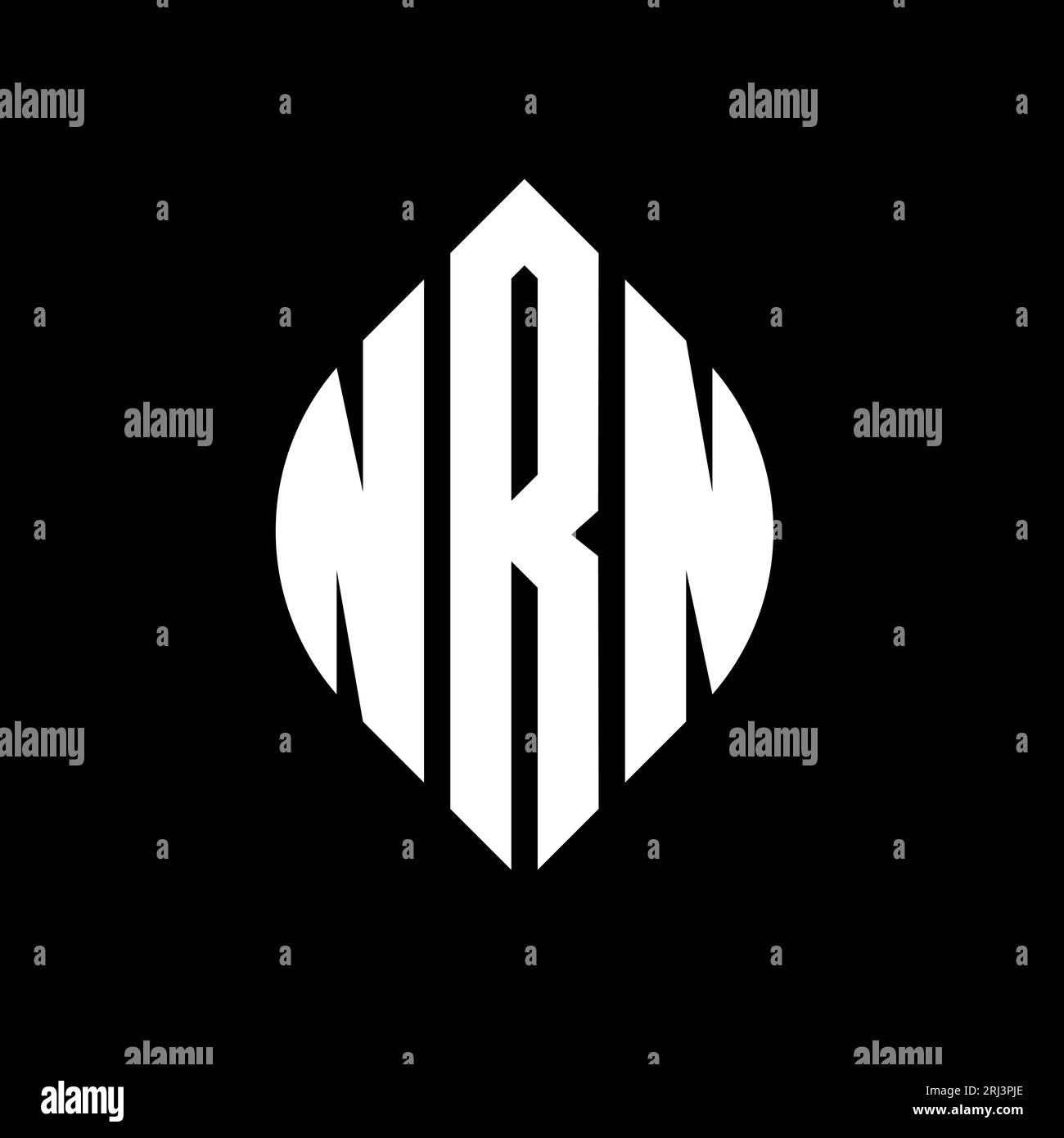 NRN circle letter logo design with circle and ellipse shape. NRN ...