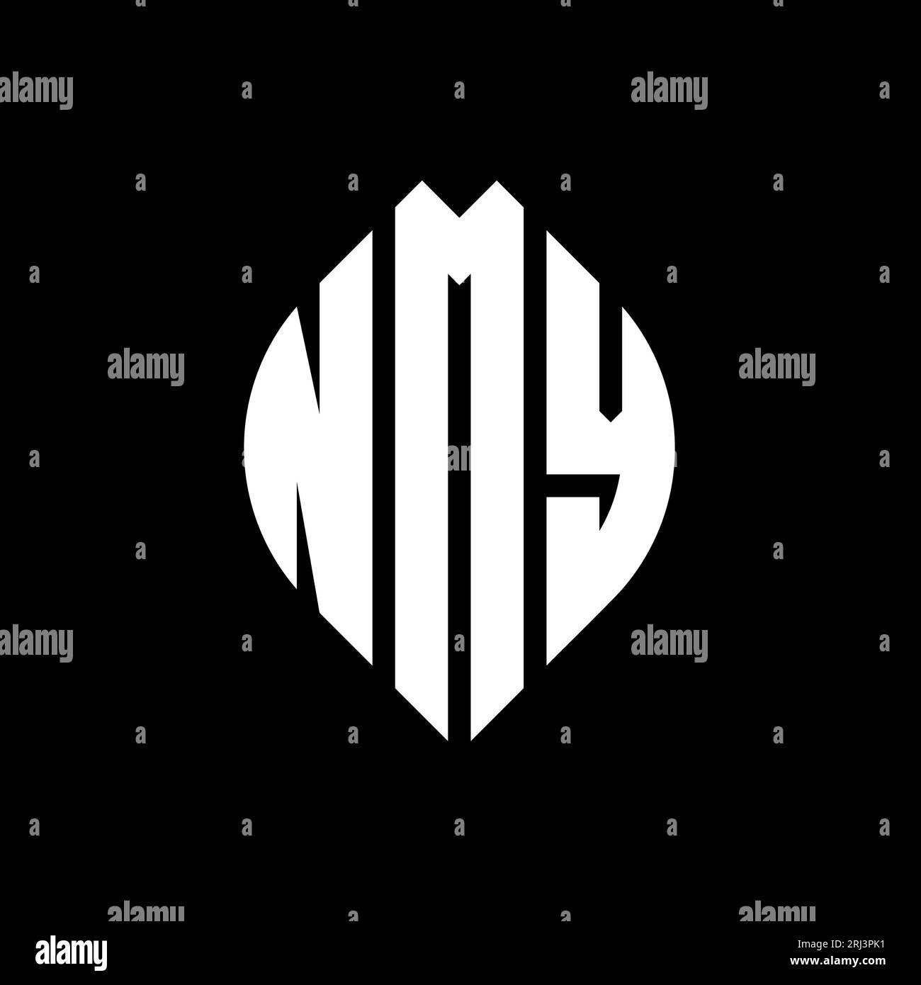 NMY circle letter logo design with circle and ellipse shape. NMY ...