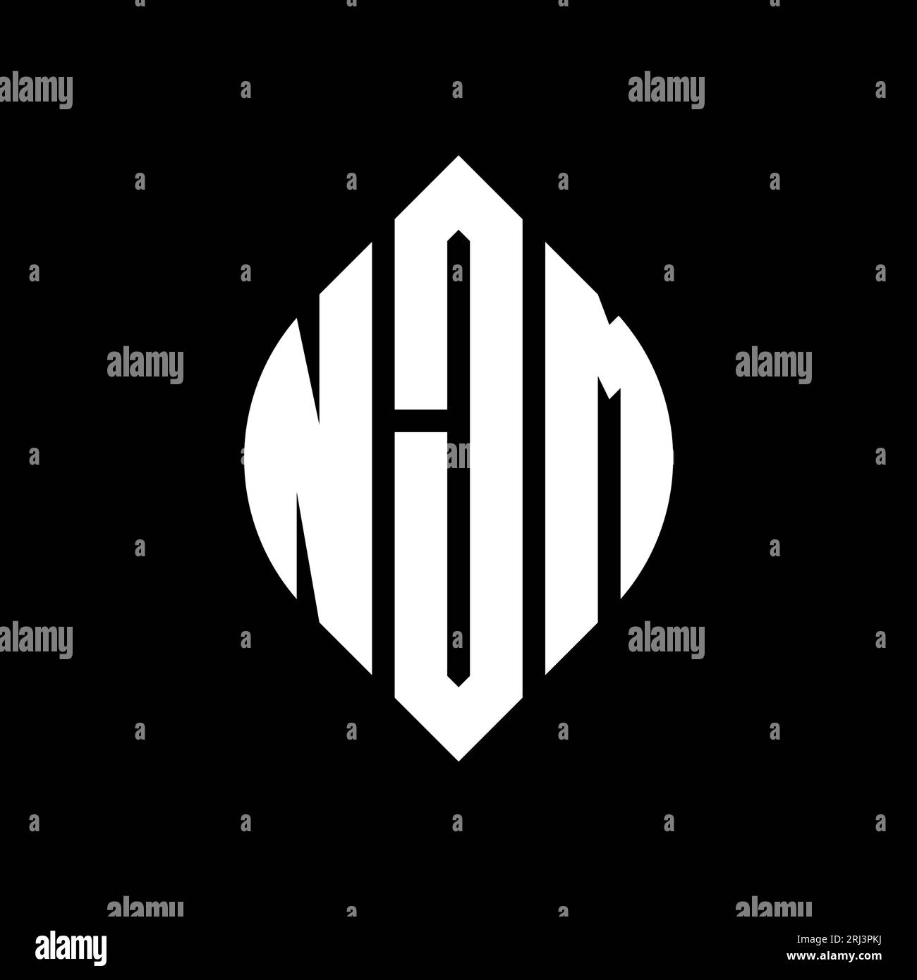 NJM circle letter logo design with circle and ellipse shape. NJM ...