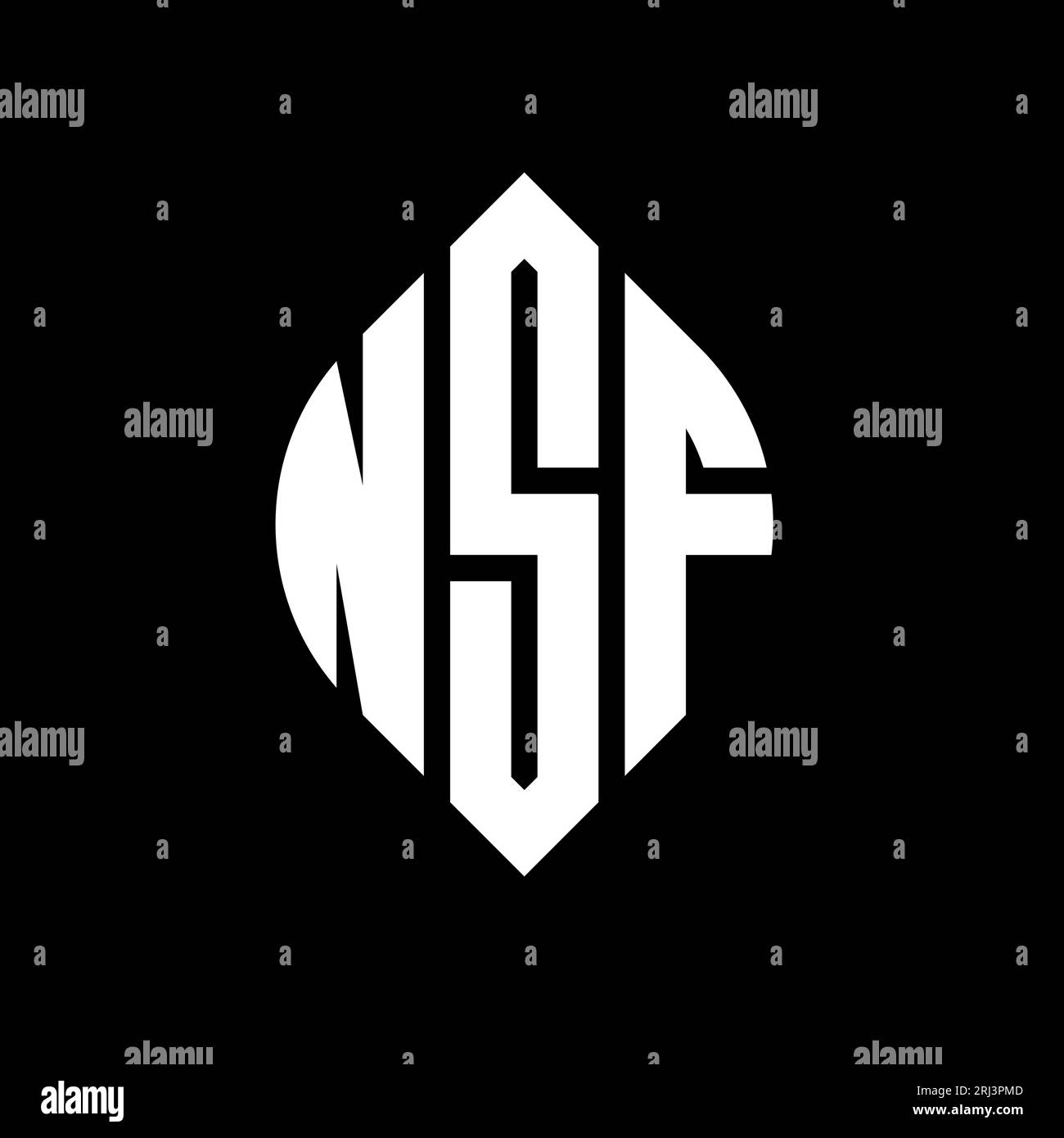 NSF circle letter logo design with circle and ellipse shape. NSF ...