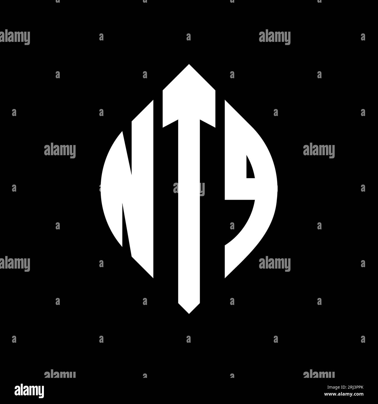 NTQ circle letter logo design with circle and ellipse shape. NTQ ...