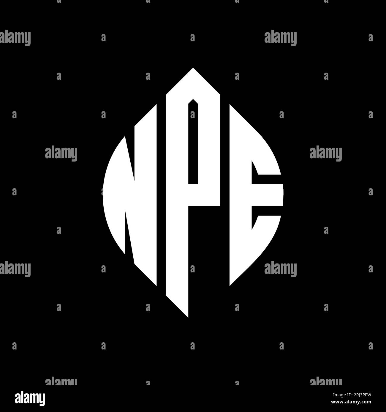 NPE circle letter logo design with circle and ellipse shape. NPE ...