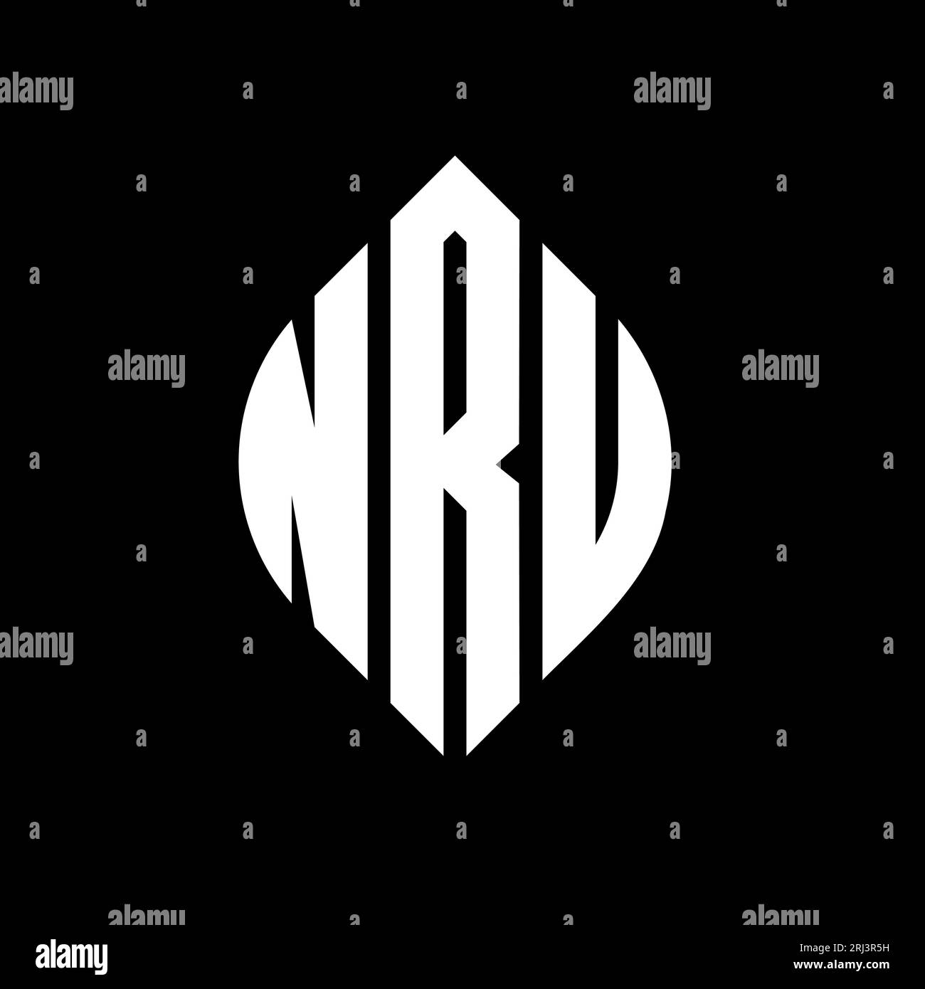 NRU circle letter logo design with circle and ellipse shape. NRU ...