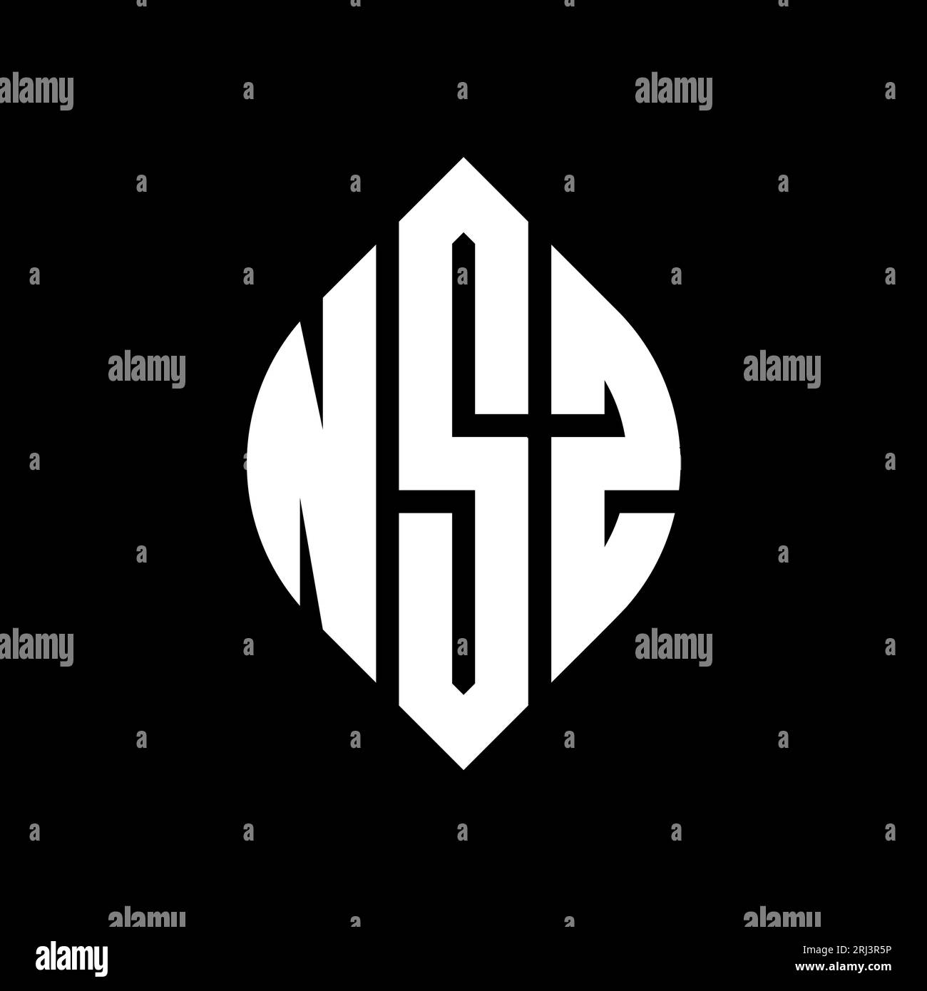 NSZ circle letter logo design with circle and ellipse shape. NSZ ...