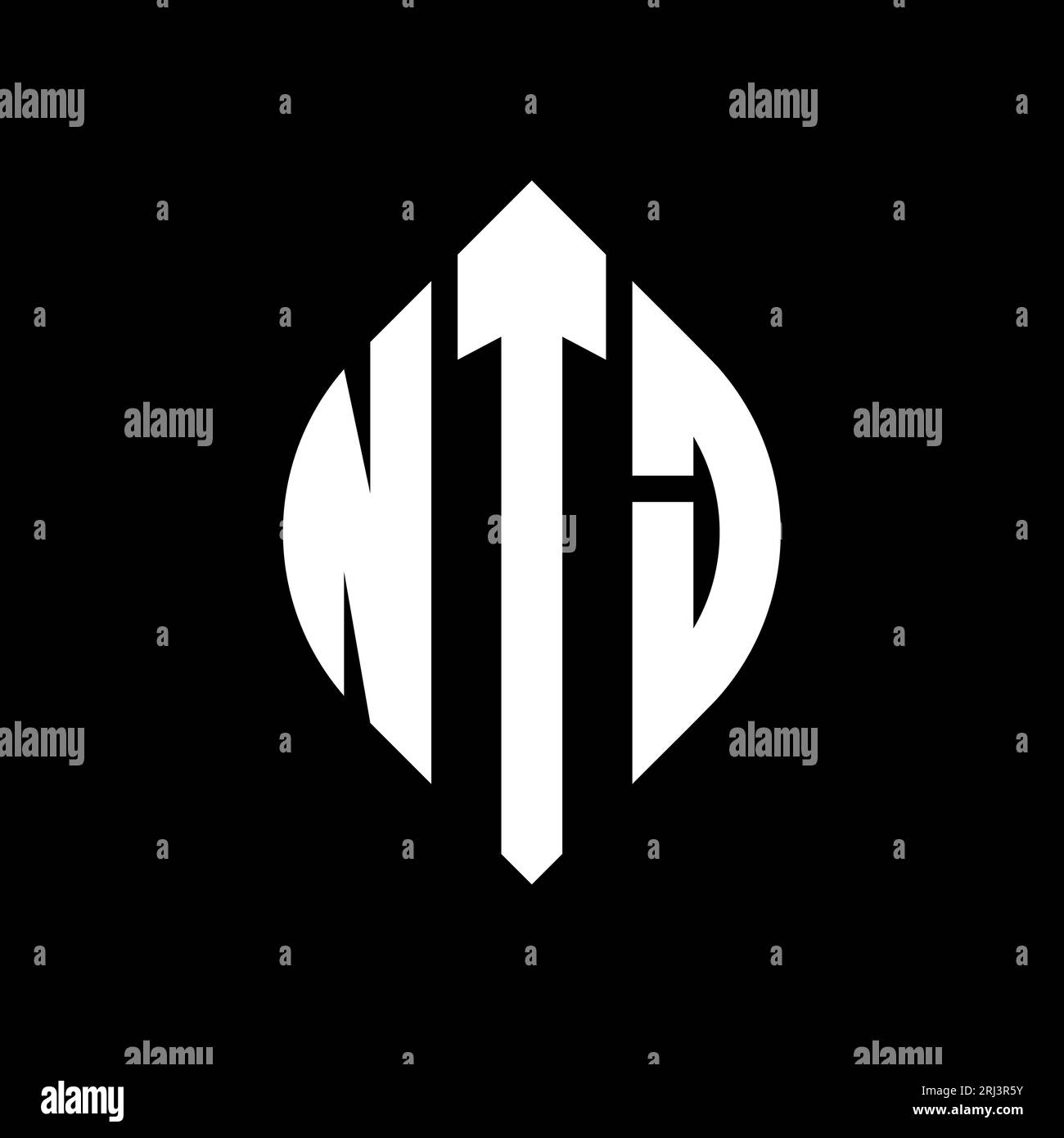 NTJ circle letter logo design with circle and ellipse shape. NTJ ...