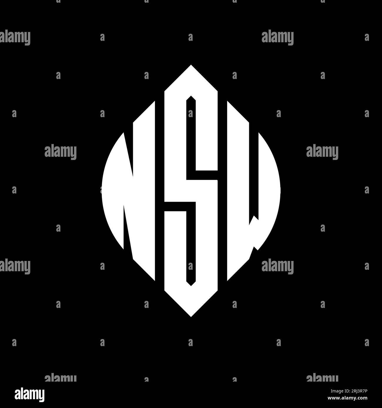 NSW circle letter logo design with circle and ellipse shape. NSW ...