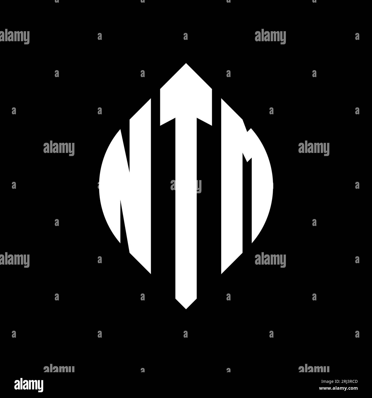 NTM circle letter logo design with circle and ellipse shape. NTM ...