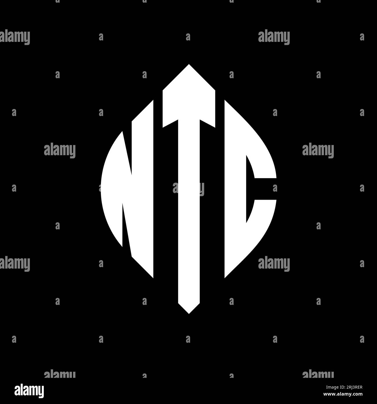 NTC circle letter logo design with circle and ellipse shape. NTC ...