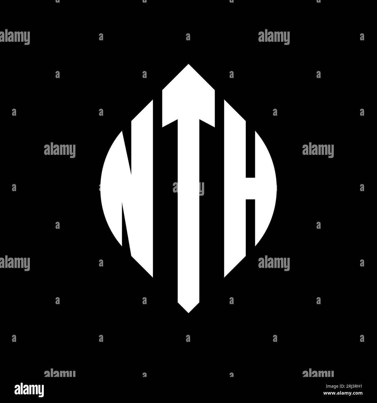 NTH circle letter logo design with circle and ellipse shape. NTH ...