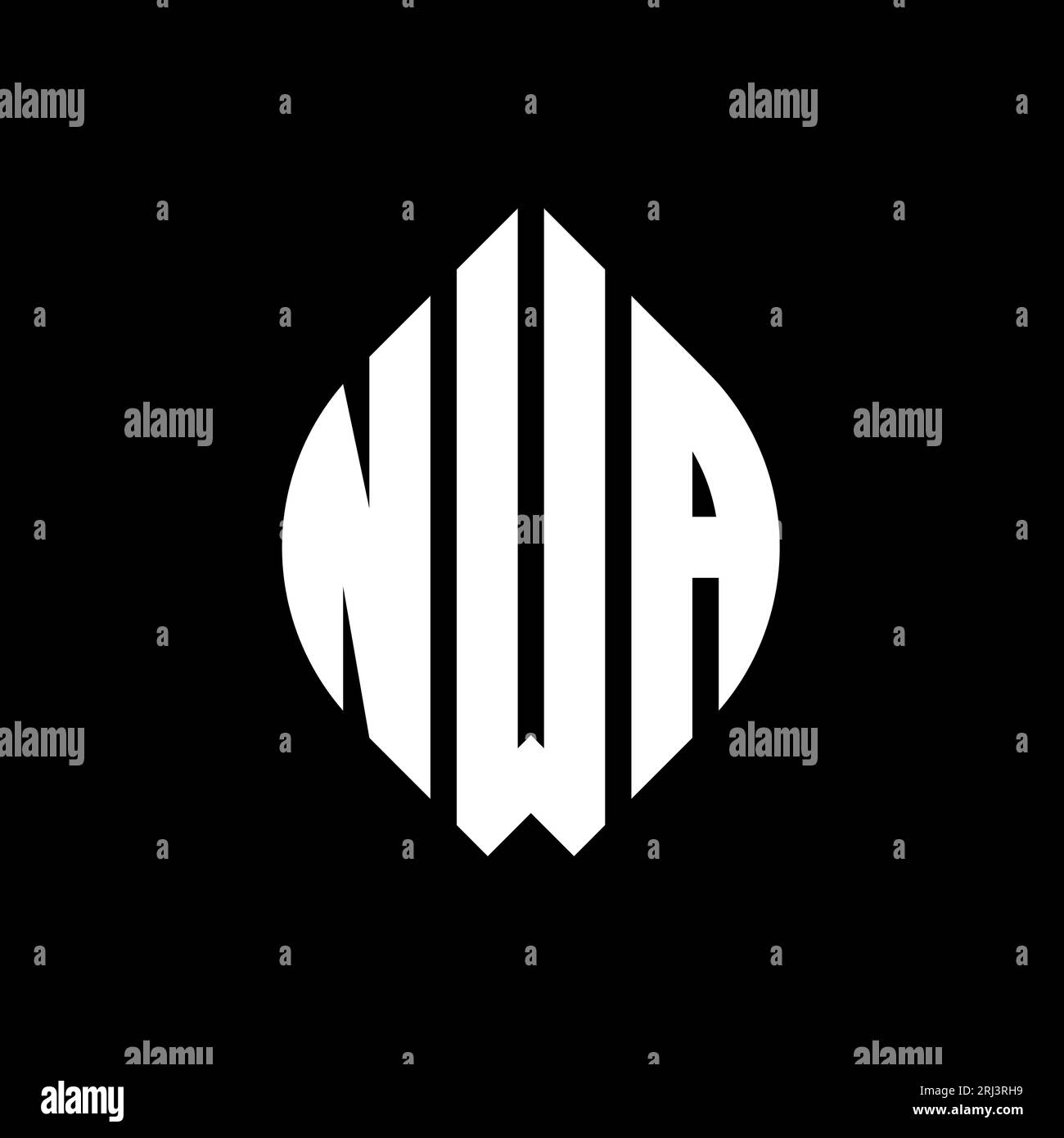 NWA circle letter logo design with circle and ellipse shape. NWA ...