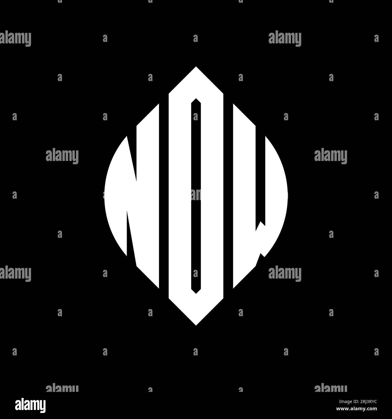 NOW circle letter logo design with circle and ellipse shape. NOW ...