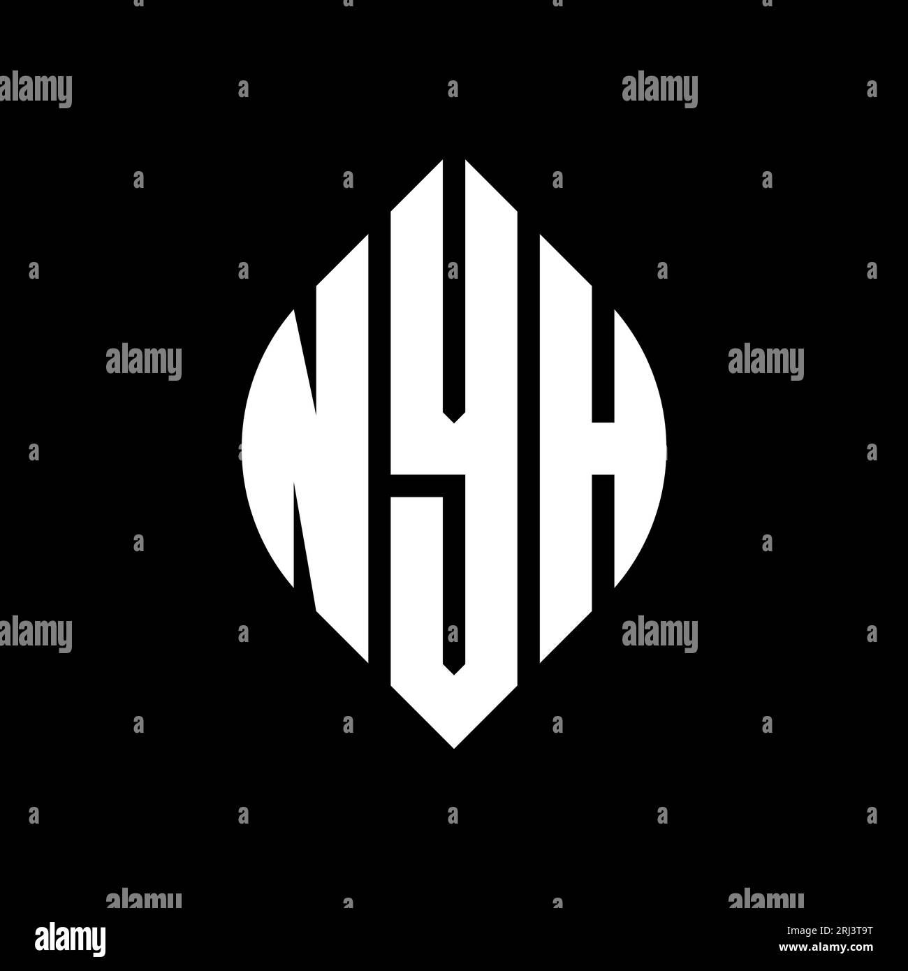 NYH circle letter logo design with circle and ellipse shape. NYH ...