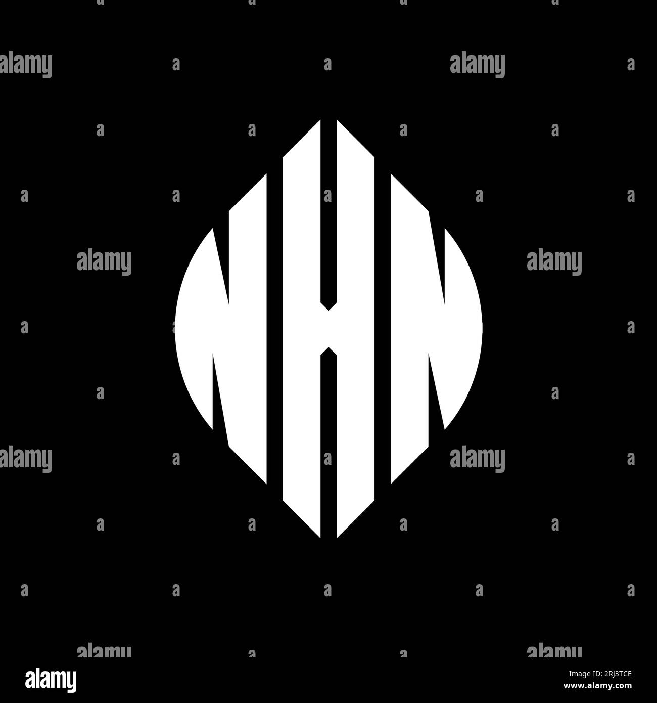NXN circle letter logo design with circle and ellipse shape. NXN ...